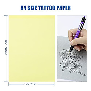 LIUMATE Tattoo Transfer Paper, 100 Sheets Tattoo Stencil Transfer Paper for Tattooing, 4 Layers Tattoo Thermal Stencil Paper A4 Size DIY Tattοο Tracing Paper for Tattoo Transfer Kit