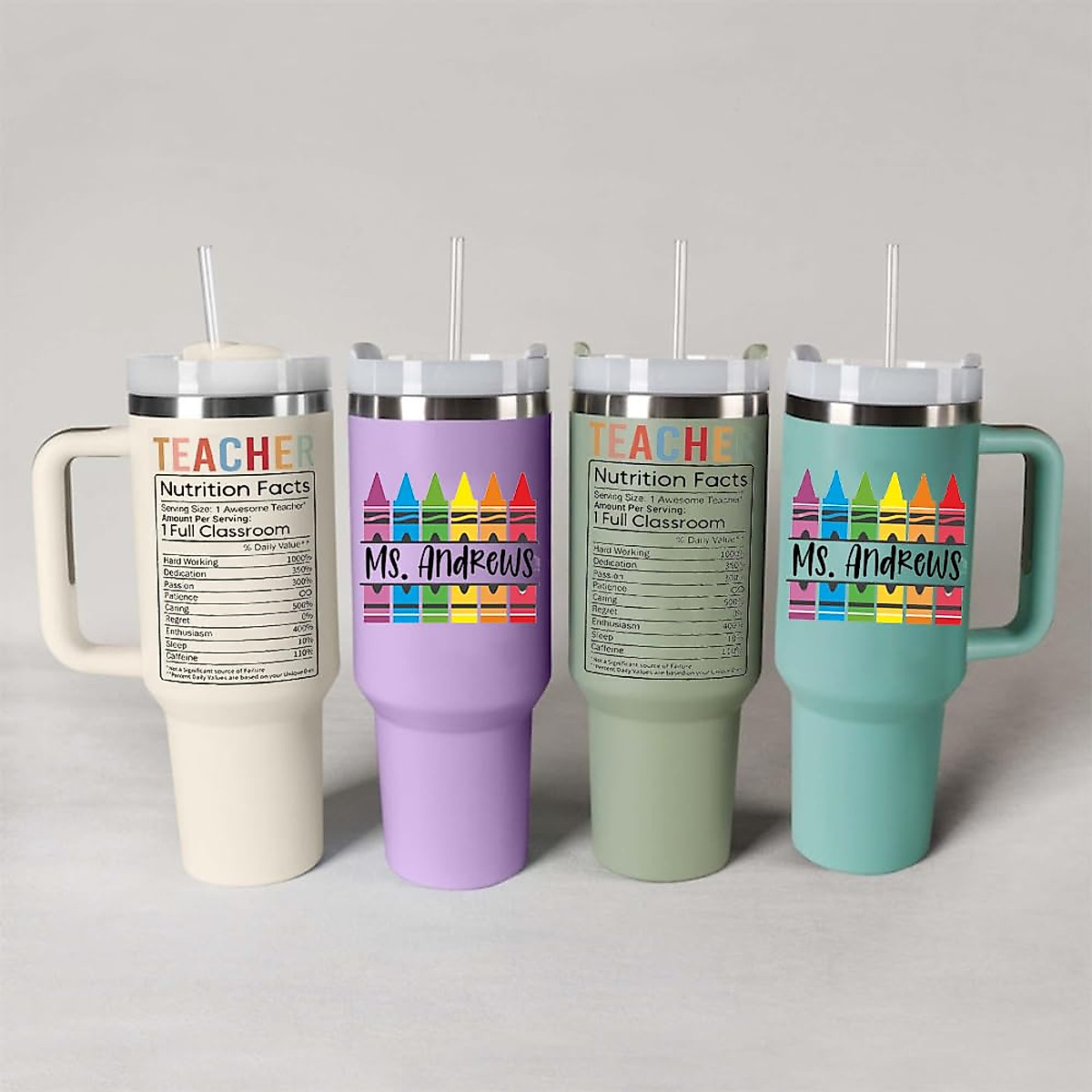 Personalized Teacher Tumbler With Name, Personalized Teacher 40oz Tumbler, Cute Tumbler For Teacher, Teacher Gift, Teacher Week, Back to School Gift, Thank You Gift Teacher 4