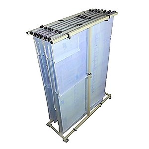Landrol Rolling Stand Wheels Mobile Vertical Plan Center Blueprint Storage File Rack Height & Leight Adjustable