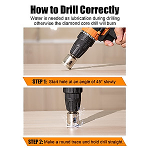 Diamond Drill Bits Set, 10 PCS Diamond Hole Saw Set, Glass Drill Bit for Ceramic Tile Porcelain Marble Granite Stone Bottles