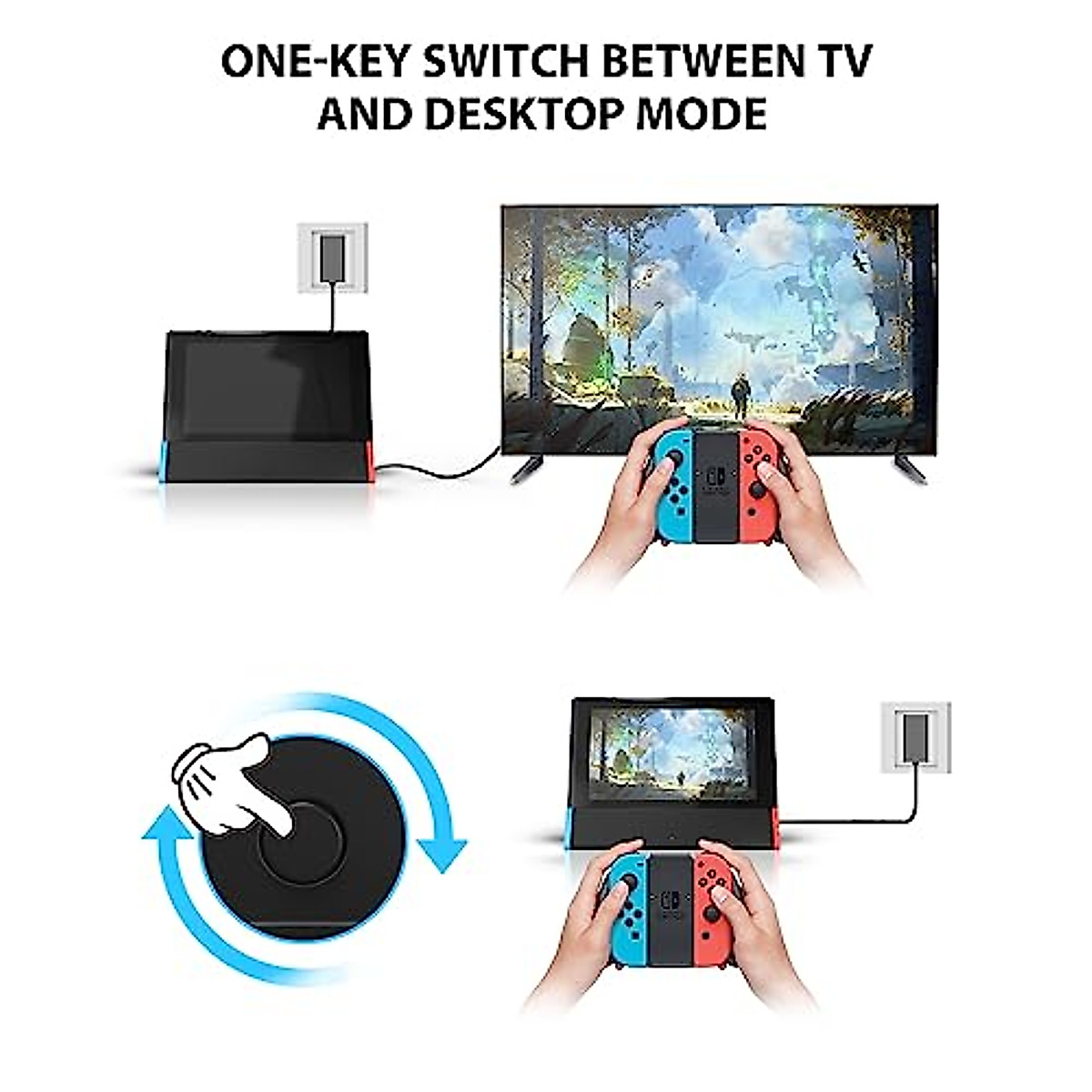 Antank TV Docking Station for Nintendo Switch/Switch OLED, Portable Switch Dock 4K HDMI TV Adapter/High Speed USB 3.0 Ports, Charging Dock Replacement for Official Nintendo Switch Dock