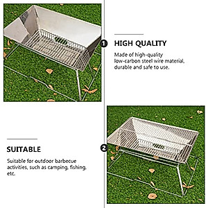 CLISPEED Tabletop Grill Outdoor Griddle Grill Folding Charcoal Grill outdoor charcoal grill portable barbecue grill Stove Burner: 1 Outdoor Grills Portable Grills