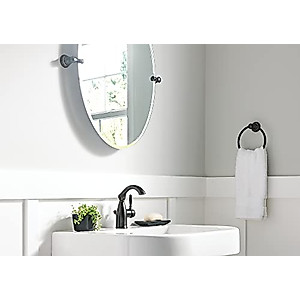 Moen Sarona Mediterranean Bronze One-Handle Single Hole Rustic Farmhouse Bathroom Faucet with Optional Deckplate, Traditional Bathroom Sink Faucet and Drain Assembly, 84144BRB