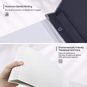 Popotop Large Photo Album Self Adhesive 4×6 5×7 8×10 inch Pictures DIY Scrapbook Magnetic Album 40 Pages for Family Wedding Gifts with Metal Pen and Plastic Board