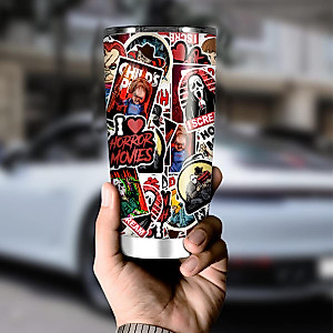 Stainless Steel Tumbler Vacuum 20 30 Oz Horror Gift Movies Event Mug Glass Friends Christmas Bottle Suitable With Hot Or Iced Coffee Tea Wine Water Frappe Cocktail