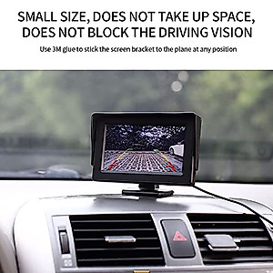 B-Qtech 4.3 inch Color TFT LCD Display Backup Camera Monitor only Rear View Reverse Camera Display for Car SUV Van Truck(Power Supply: DC 12V)