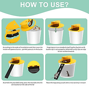 WDBO Mouse Trap Bucket Bucket Lid Mouse Trap, 5 Gallon Bucket Compatible,1 Pack Mouse Catching Tool, Trap Door Style, Multi Catch, Auto Reset, Indoor Outdoor