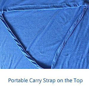 VOCOOL Double Layer Chaise Lounge Pool Chair Cover Beach Towel Fitted Elastic Pocket Won't Slide 85" L x 30" W-Royal Blue