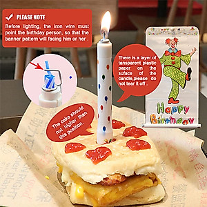 Pop Up Surprise Banner Candle, Circus Carnival Clown Cake Cupcake Candle, Clown Banner Birthday Candle for Party Supplies - 1 Pcs