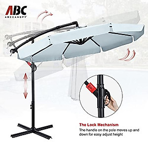ABCCANOPY Premium Cantilever Patio Umbrellas 9FT (Light Gray)