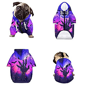 DDFS Dog Halloween Costumes Large Puppy Clothes Blood Palm Pattern Fashion Design Pupple colorComfy Soft Flattering Doggie Outdoor Pullover Dog Hoodies Puppy Shirts Sweatshirts for Bichon(L)