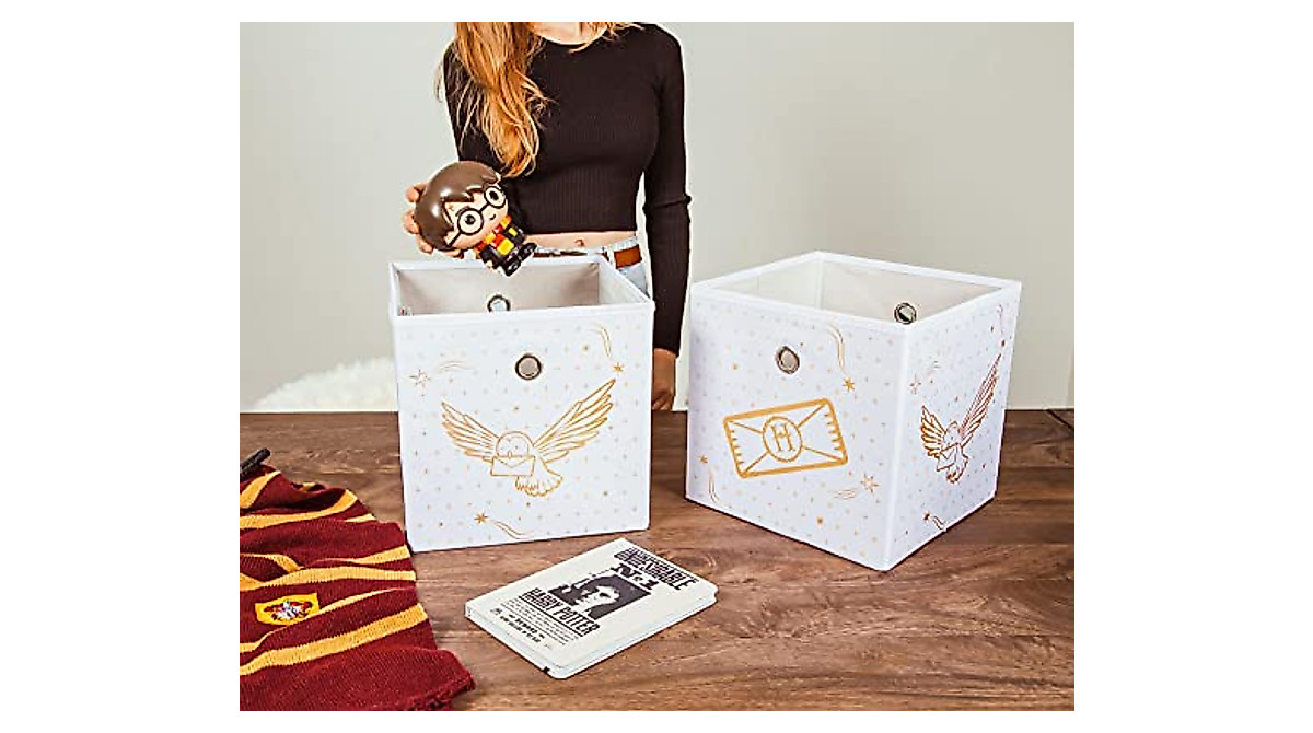 Hedwig 11-Inch Storage Bin Set | Harry Potter Organizers