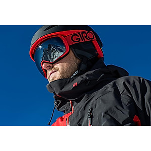 Giro Contact Ski Goggles - Snowboard Goggles for Men & Women - Black Wordmark Strap with Vivid Ember/Vivid Infrared Lenses