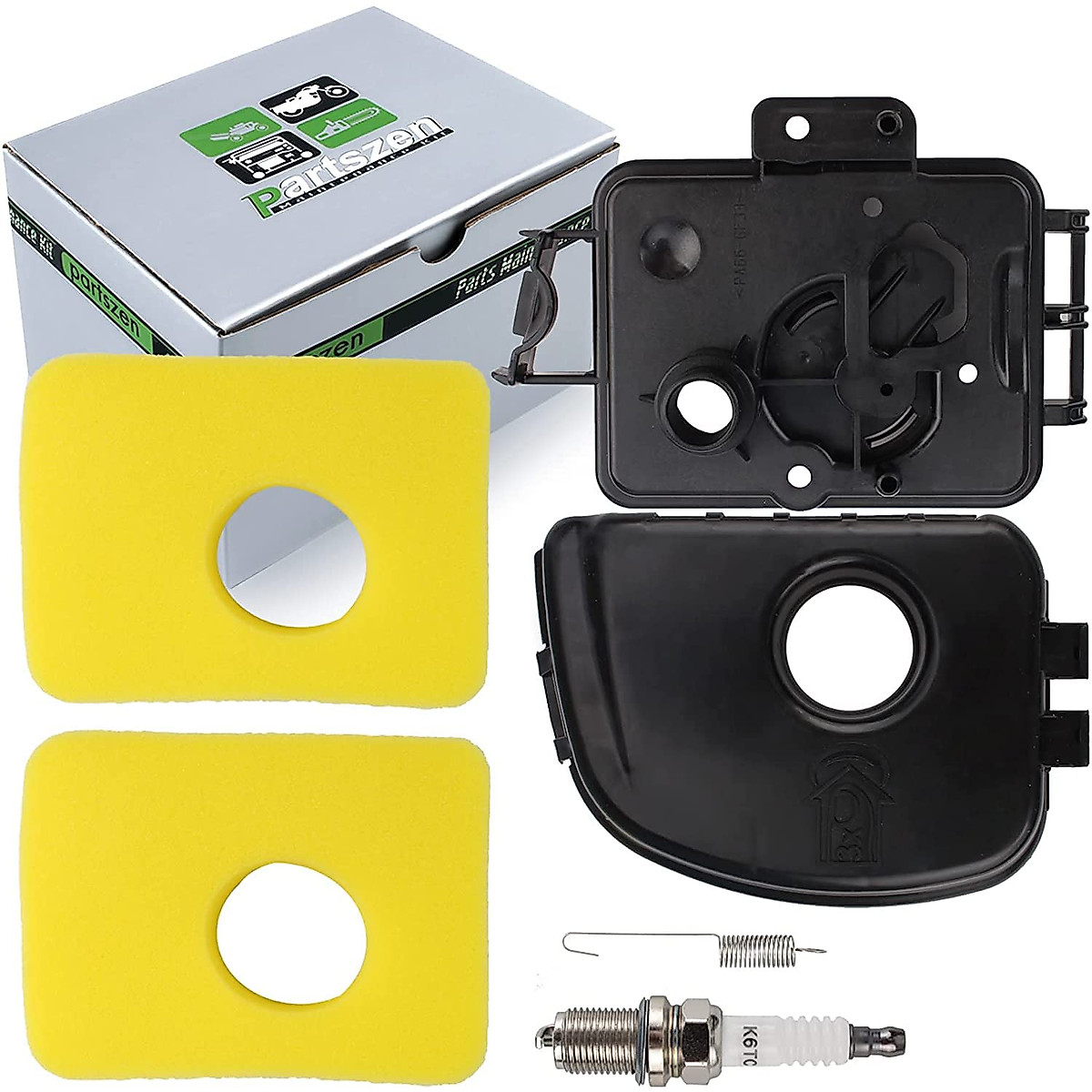 partszen 595663 Air Filter Base & 595660 Air Cleaner Cover for 550E-550Ex Series 08P502 09P602 09P702 Mower Engines with 799579 Foam Air Filter