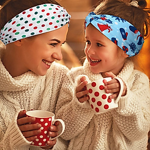 Jutom 12 Pieces Christmas Twisted Headbands Snowflake Elastic Turban Headband Multi-style Headband Christmas Bell Non Slip Hair Accessories Wide Knot Hair Bands Headwrap for Women (Simple Pattern)