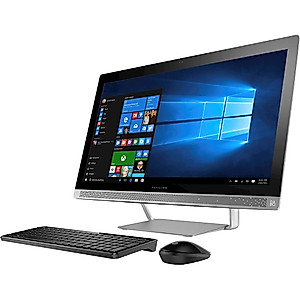 HP Pavilion 23.8" Touch-Screen All-in-One Desktop Computer, 7th Gen Intel Quad-Core i5-7400T Processor 2.4GHz, 12GB Memory, 2TB HDD, DVD, USB 3.0, Windows 10 (Silver) (Seller Upgraded)