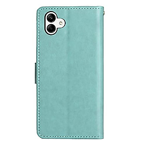 LEMAXELERS Case for Samsung A04, Galaxy A04 Wallet Case PU Leather Flip Folio Case with [Kickstand Feature] and [Card Slots] Cover for Samsung Galaxy A04 Green Bling Butterfly GH