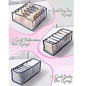 Underwear Drawer Organizer 3 Set Sock Organizer Apartment Essentials for First Apartment College Dorm Room Essentials Foldable Nylon Mesh Closet Organizer Dresser Organizer for Underwear,Socks