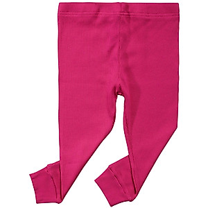 Sweet & Sassy Infant & Toddler Girls' 4-Piece Thermal Underwear Set, Size 12 Months, Hot Pink/Charcoal