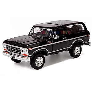 1978 Ford Bronco Ranger XLT 1:24 Diecast Model Car SUV SUT Black with Cap Truck Motormax 79371