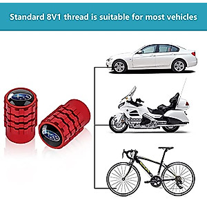 Car Tire Stem Valve Caps Air Cover Exterior Accessory Dust Cover Red Metal Tyre Valve Stem Cap Accessories for Subaru Forester Inland Impreza Legacy Crosstrek Ascent BRZ WRX Series