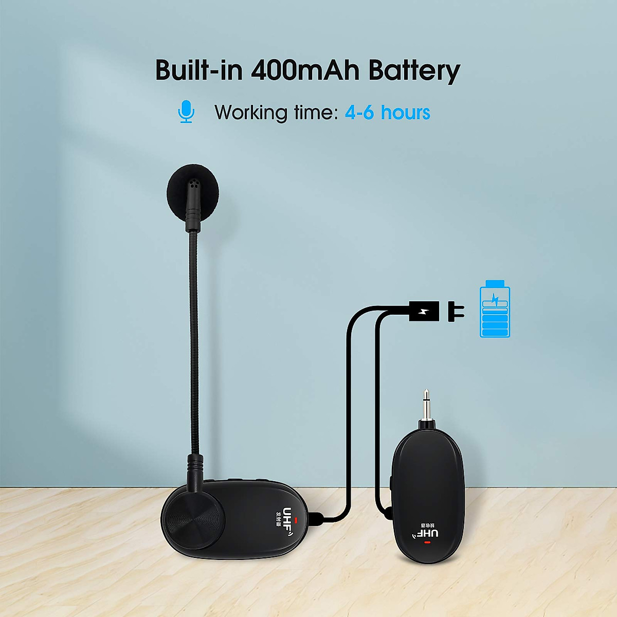 ZOWEETEK Wireless Microphone Headset,UHF Wireless Headset Mic,UHF Headset Mic System,165ft Range,Support PA System,Power Amplifier,Voice Amplifier for Teachers,Fitness Instructor,Training,Lecturers