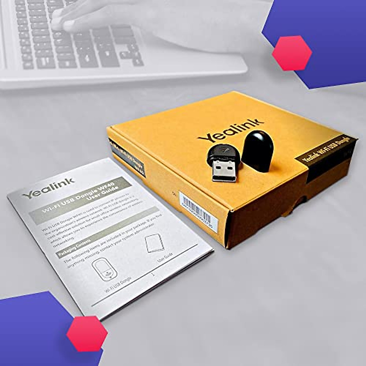 Yealink WF40 USB Wi-Fi Dongle Adapter for SIP IP Phones- Compatible Models - T27G, T29G, T46G, T48G, T41S, T42S, T46S, T48S, T52S, T54S- Global Teck Microfiber Cloth