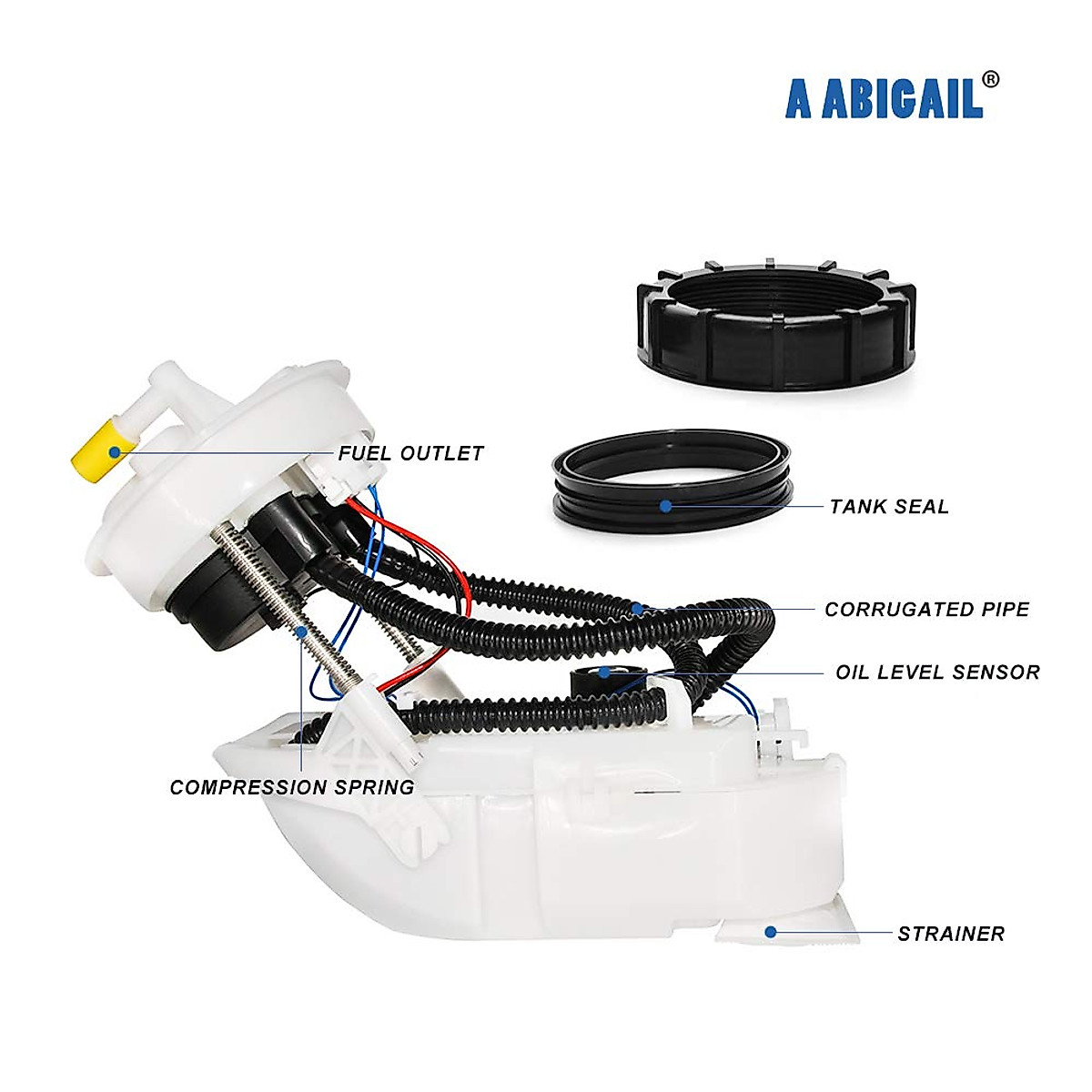 Fuel Pump for 2001 2002 2003 2004 2005 Honda Civic L4 1.3L 1.7L 2.0L Replaces Part 17045-S5A-A00, E8566M, SP8011M, P76528M, 17045-S5A-A31, 17045-S5A-A30 - Gas and Hybrid Models