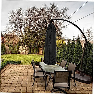 Cabilock 2 pcs Umbrella Drying Rack Cover Outdoor Clothes Drying Rack Laundry Hanging Rack Parasol Cover Outdoor Umbrella Covers Patio Rotary Airer Cover Zipped Washing Line Cover to Rotate