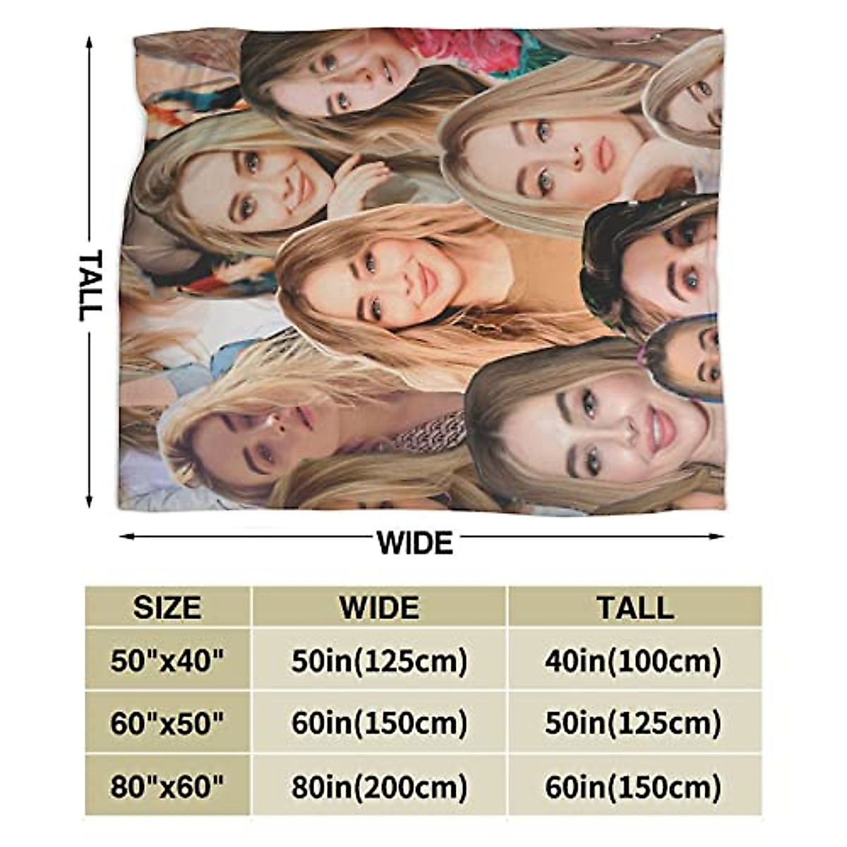 Sabrina Carpenter Collage Throws Blanket, Super Soft Fleece Blanket for Sofa Couch Bed All Season for Adults Children