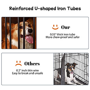 Dog Crate Furniture, 39.37" Double Doors Wooden Dog Kennel End Table, Indoor Dog House End Table Furniture Style for Small/Medium/Large Dogs Anti-Chew Crate,Retro Brown