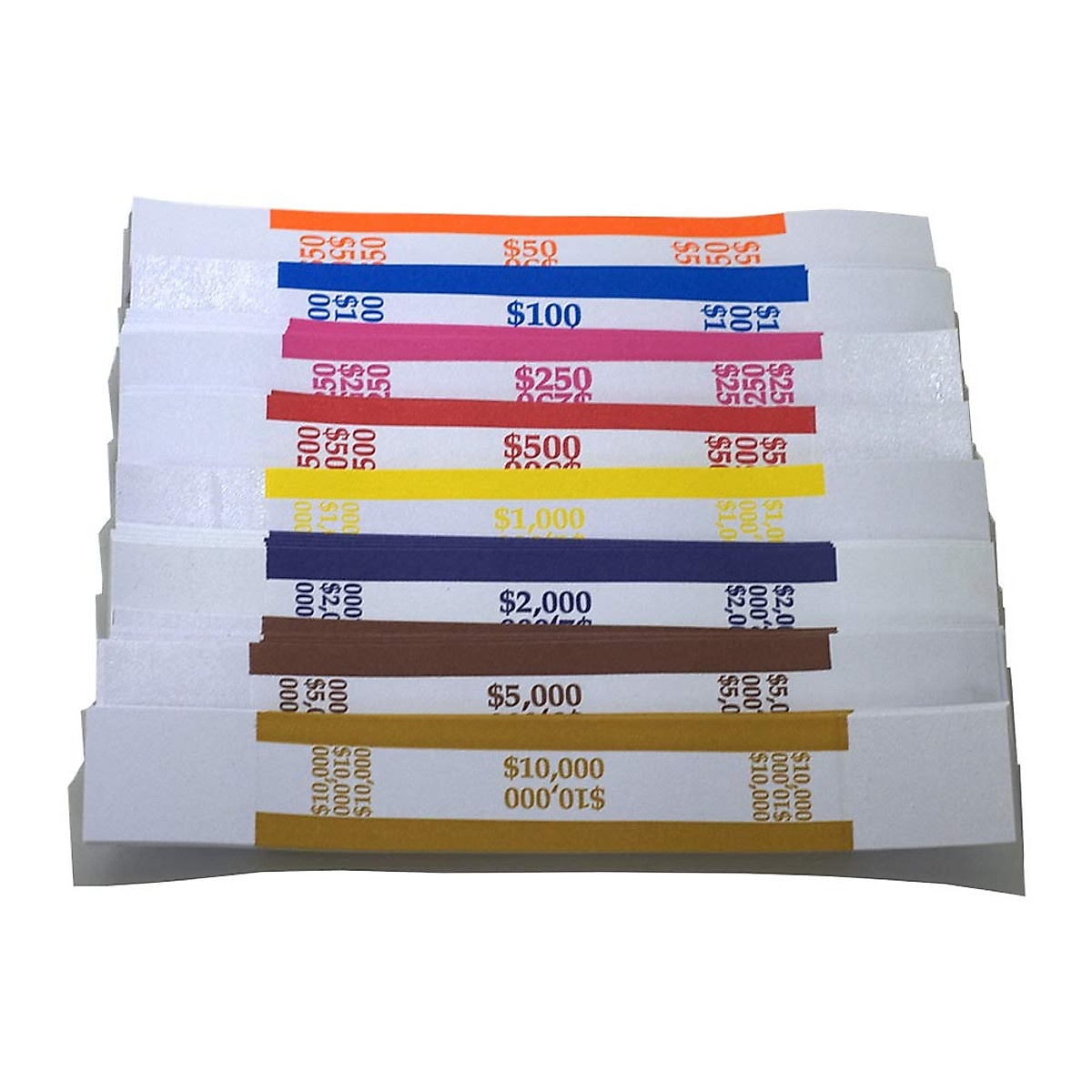 L LIKED Pack of 400 Money Band Bundles Self Sealing Currency Straps for Bill Wrappers (50 of Each - 400 Assorted)
