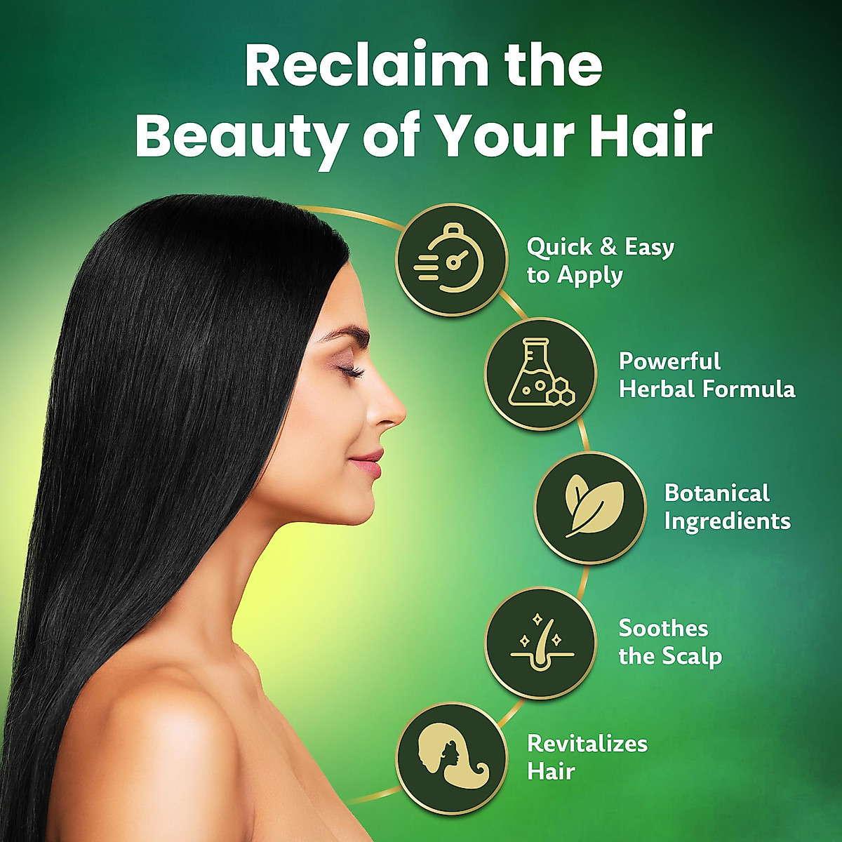 Ammonia-Free Herbal Hair Shampoo - Effectively Covers Gray Hair for Men and Women - Natural Color and Herbal Nourishment - No Stain on Skin - Natural Black (400 ml)