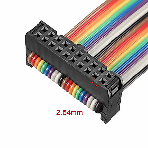 Tool parts IDC Rainbow Wire Flat Ribbon Cable 20P A-type FC/FC Connector 2.54mm Pitch 1m