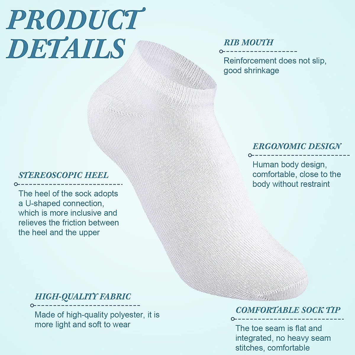 200 Pairs Thin Low Cut Ankle Socks Polyester Comfortable Lightweight Sock for Men Teens Team Charity Event Supplies Bulk Pack (White)