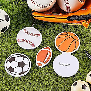 24 Sets Mini Sport Ball Notepads, Football Soccer Baseball Basketball Notepads, Sports Theme Notepad Party Decorations for Kids Boys Party Supplies Favor