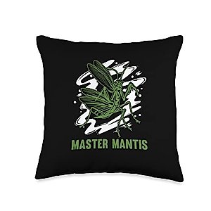 Praying Mantis Gifts & Accessories Master Insect Entomology Pray Mantis Throw Pillow, 16x16, Multicolor