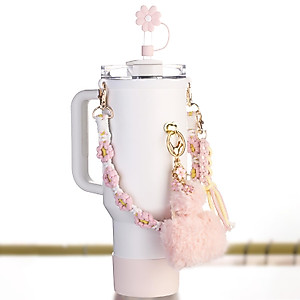 Affute Stanley Cup Accessories Set Including Siliocne Straw Cover, Siliocne Boot, Water Bottle Handle Strap for Stanley Cup 40oz 30oz Tumbler with Handle