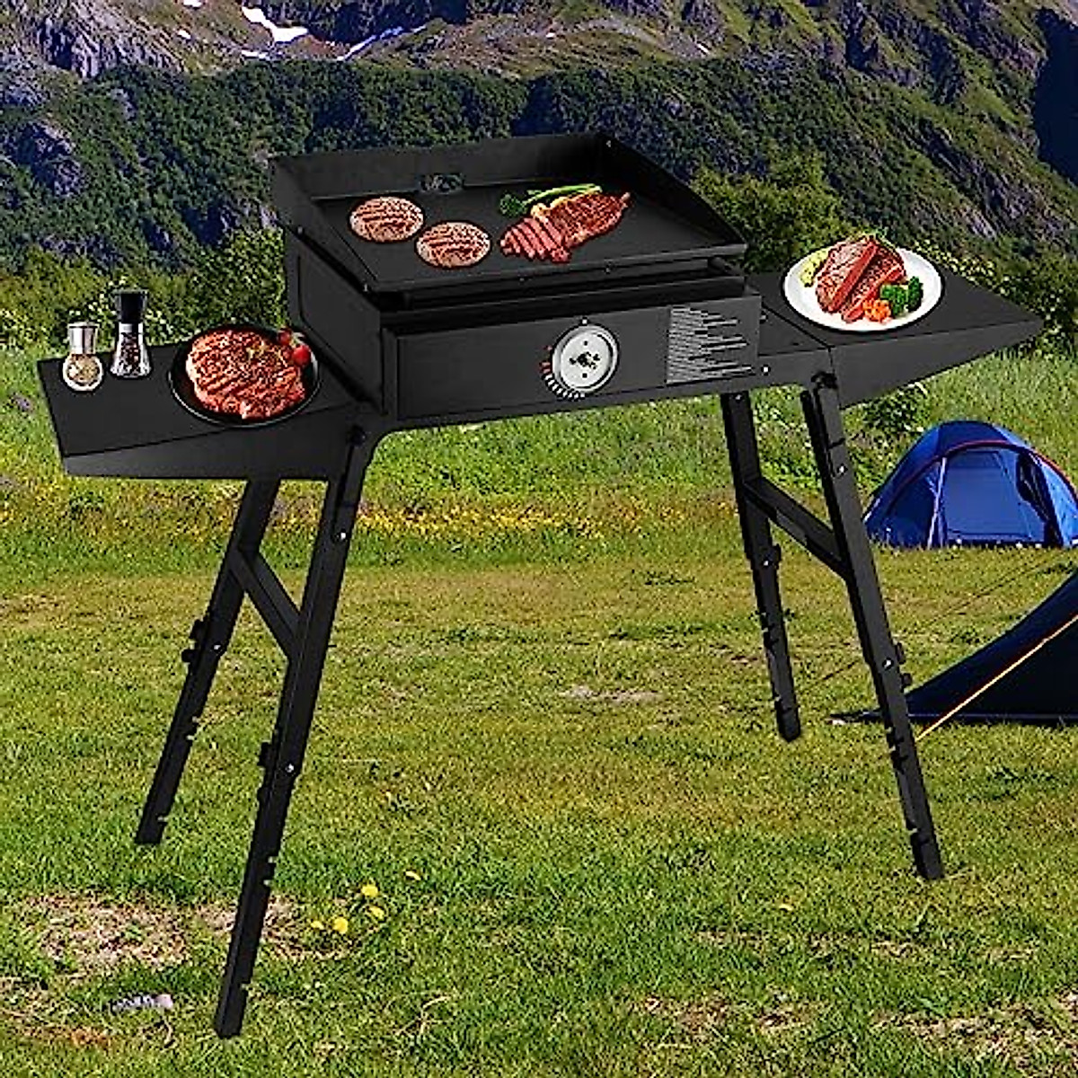 Universal Portable Griddle Stand - Grill Griddles Stand to fit 17” or 22” Propane Table Top Griddle, Ideal for Outdoor Cooking Camping & Tailgating