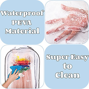 Pumtus 4 Pack 60" Clear Garment Bags, 10" Gusseted Suit Bags for Closet Storage, Plastic Hanging Clothes Cover, Garment Cover with Side Zipper, Dust Cover Protector Bag for Dress, Gowns, Jacket, Coat