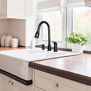 Laguna Brass 1170TB Designer Single Handle Pull-Down Kitchen Faucet with Soap/Lotion Dispenser, 16", Oil Rubbed Bronze Finish