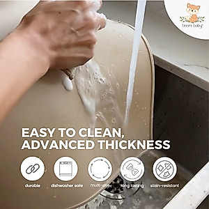 teemi baby Silicone Placemat for Kids | BPA-Free Non-Spill Design (Sand)