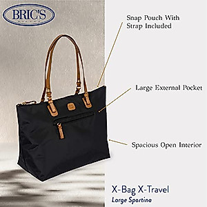 Bric's Sportina X-Bag - Large Tote Bag - 3-Way Shopper Shoulder Bag - Designer Handbag for Travel and Work, Black
