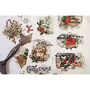 Beautiful Christmas Xmas Tag | Mini Decor Transfers | Redesign with Prima Rub-on Furniture