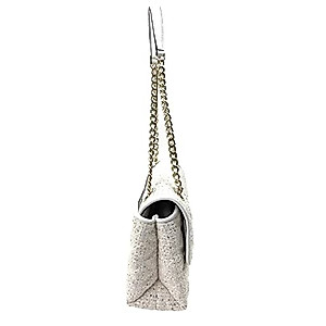 Kate Spade Natalia Sequin Tweed Fabric Medium Flap Crossbody (White multi)