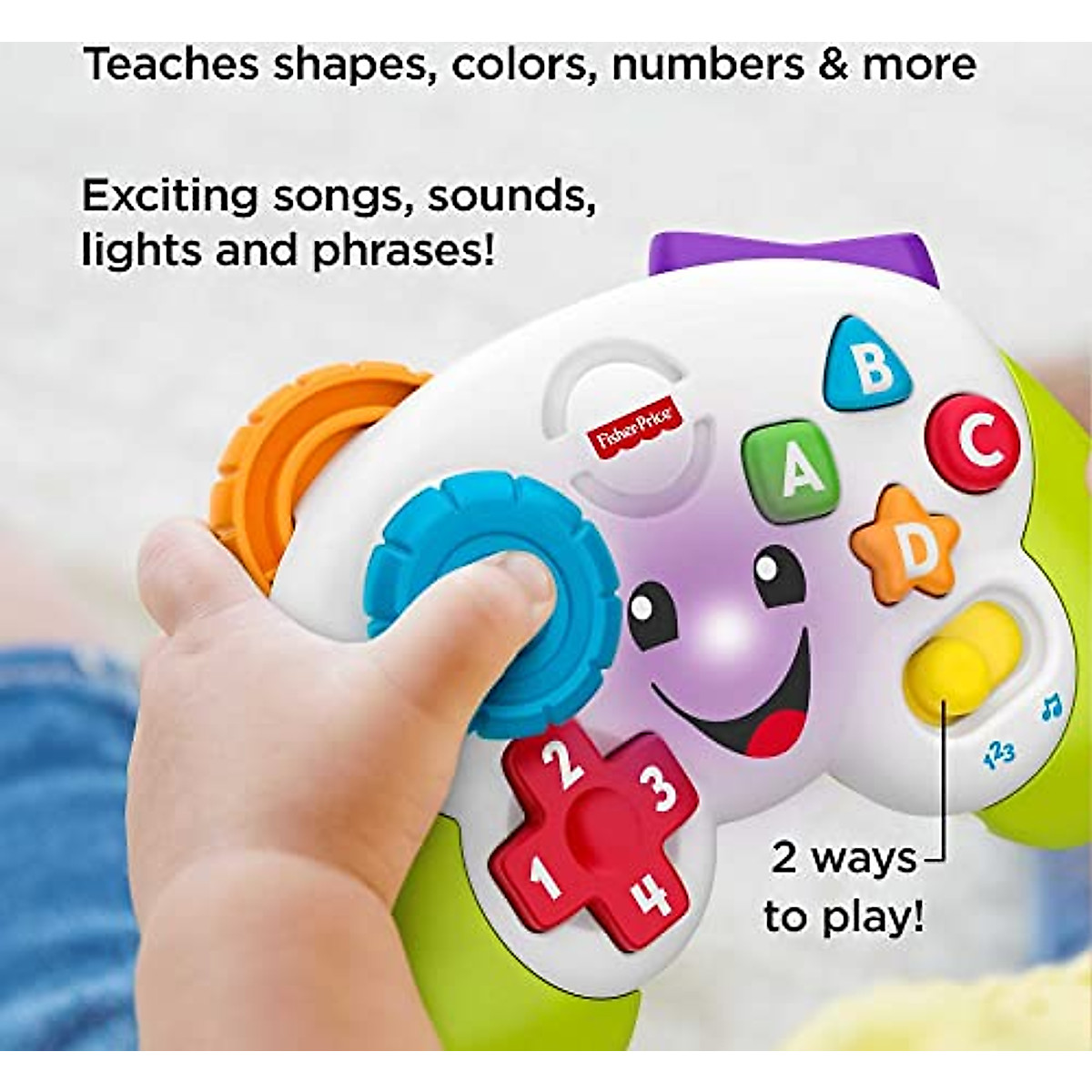 Fisher-Price Laugh & Learn Baby & Toddler Toy Game & Learn Controller Pretend Video Game with Music Lights & Activities Ages 6+ Months
