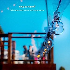 SUNSGNE 25Ft Christmas String Lights, G40 Globe String Light with 27 Clear Bulbs, UL Certified for Outdoor Indoor Garden Party Wedding Pergola Backyard Patio Xmas Decoration, Green Wire