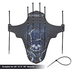 Micro Traders 2X MTB Bicycle Mudguards Kit Black Blue Mountain Bike Front Rear Splash Mud Guards Ultra Thin Fit for 26“ 27.5” 29“ Wheel