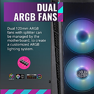 Cooler Master MasterBox MB311L ARGB Airflow Micro-ATX Tower with Dual ARGB Fans, Fine Mesh Front Panel, Mesh Intake Vents, Tempered Glass Side Panel & ARGB Lighting System
