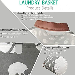 BOOHIT Storage Baskets,Canvas Fabric Laundry Hamper-Collapsible Storage Bin with Handles,Toy Organizer Bin for Kid's Room,Office,Nursery Hamper, Home Decor (Footballs)
